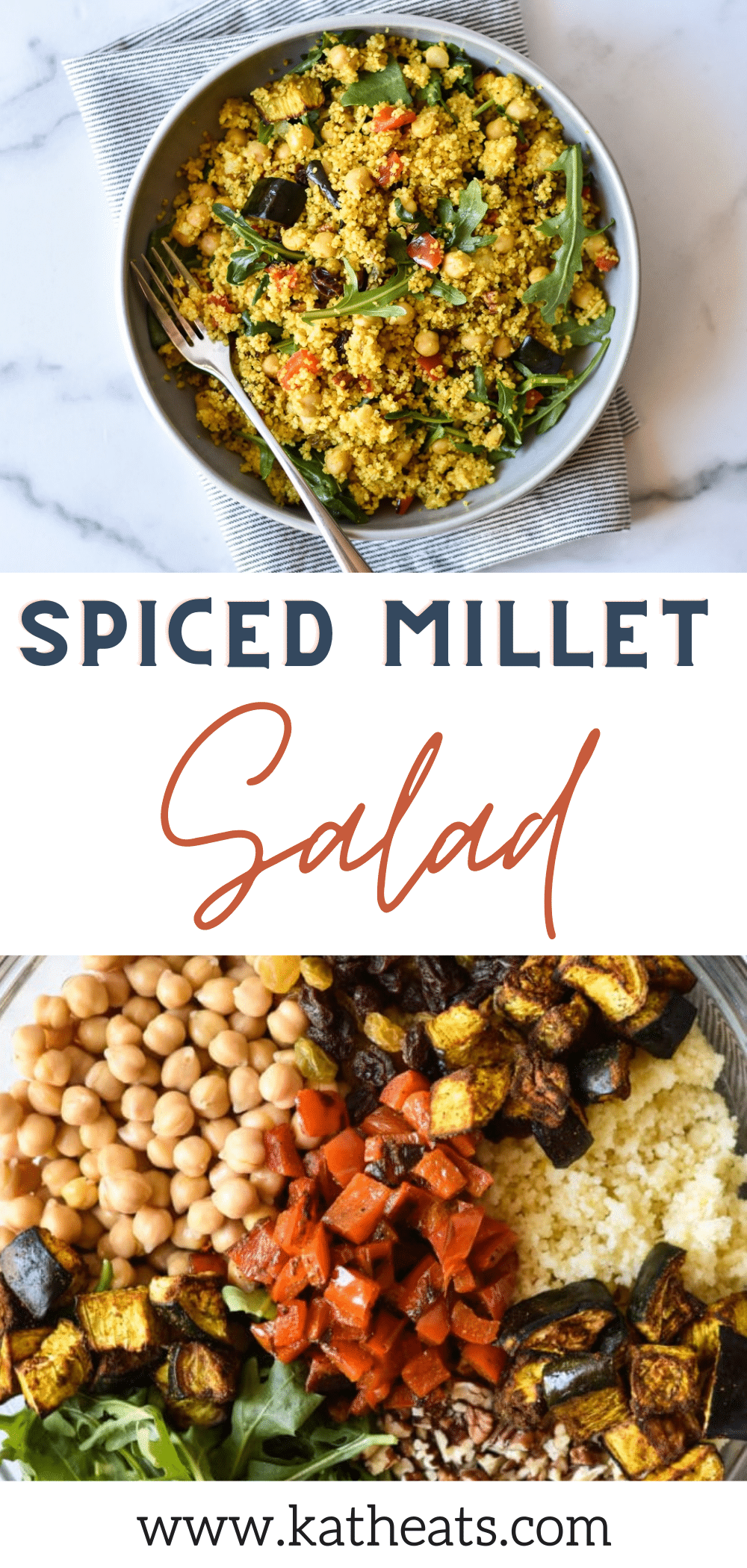 Colorful Millet Salad with Chickpeas, Veggies, Garam Masala