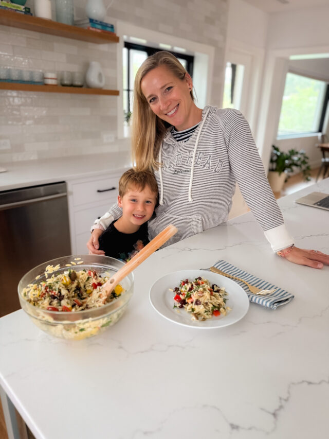 Olive Salad Recipe with Feta, Peppers, and Orzo • Kath Eats